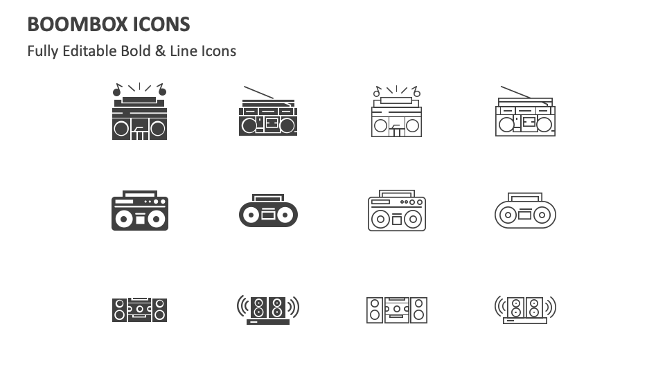 Boombox Icons for PowerPoint and Google Slides - PPT Slides