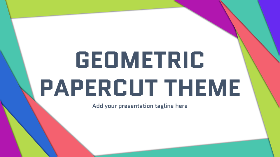Free Geometric Papercut Presentation Theme for Google Slides and PowerPoint