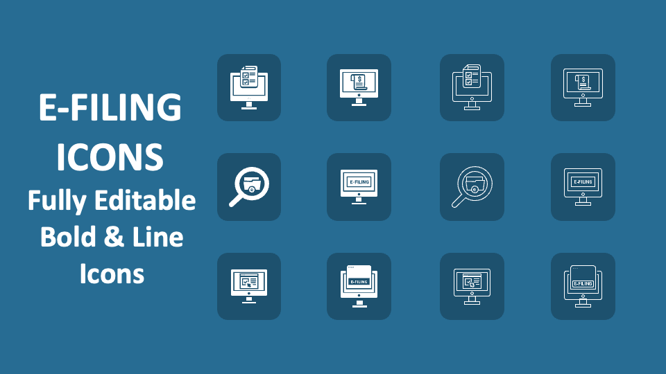 E-Filing Icons for Google Slides and PowerPoint