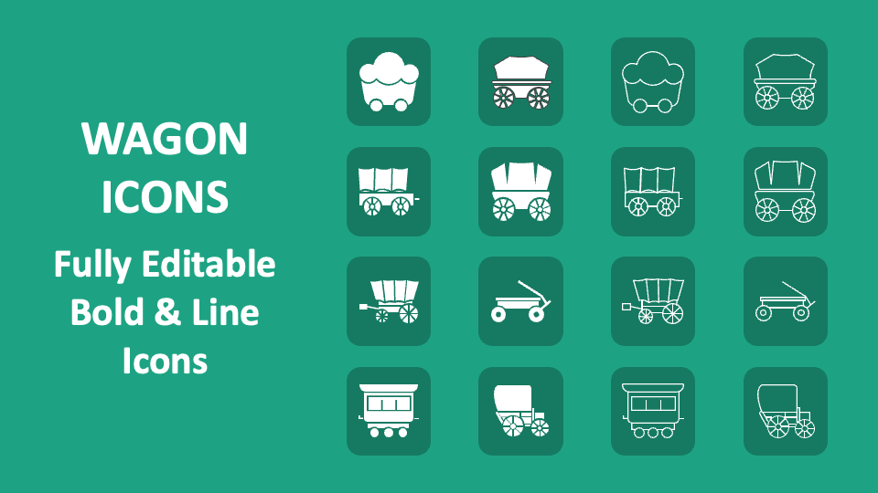 Wagon Icons for PowerPoint and Google Slides - PPT Slides