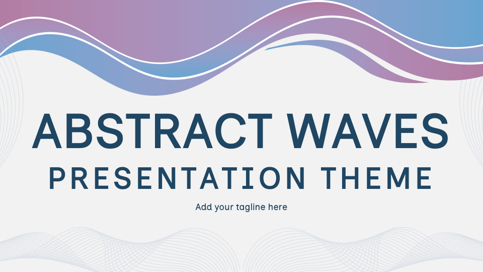 Free Abstract Waves Presentation Theme for Google Slides and PowerPoint