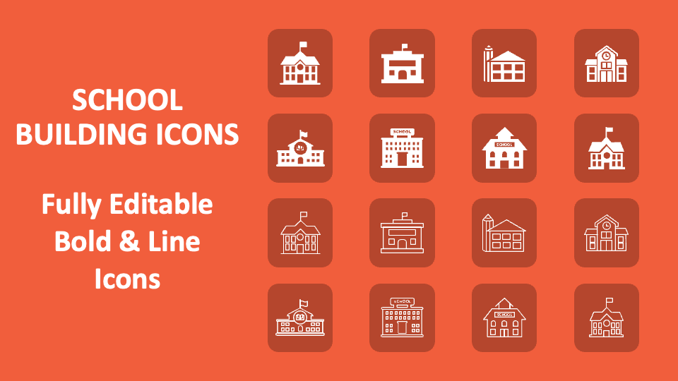 School Building Icons for Google Slides and PowerPoint