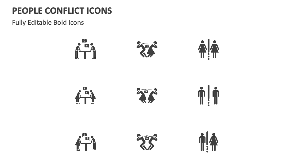 People Conflict Icons for Google Slides and PowerPoint