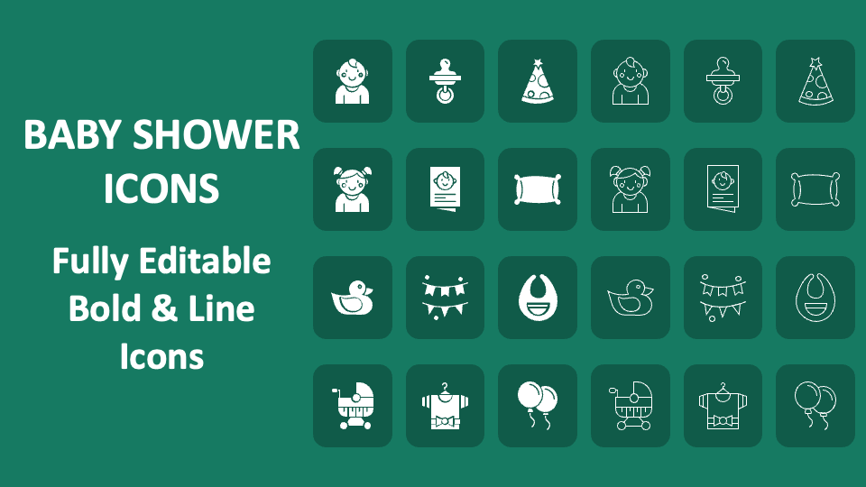Baby Shower Icons for Google Slides and PowerPoint