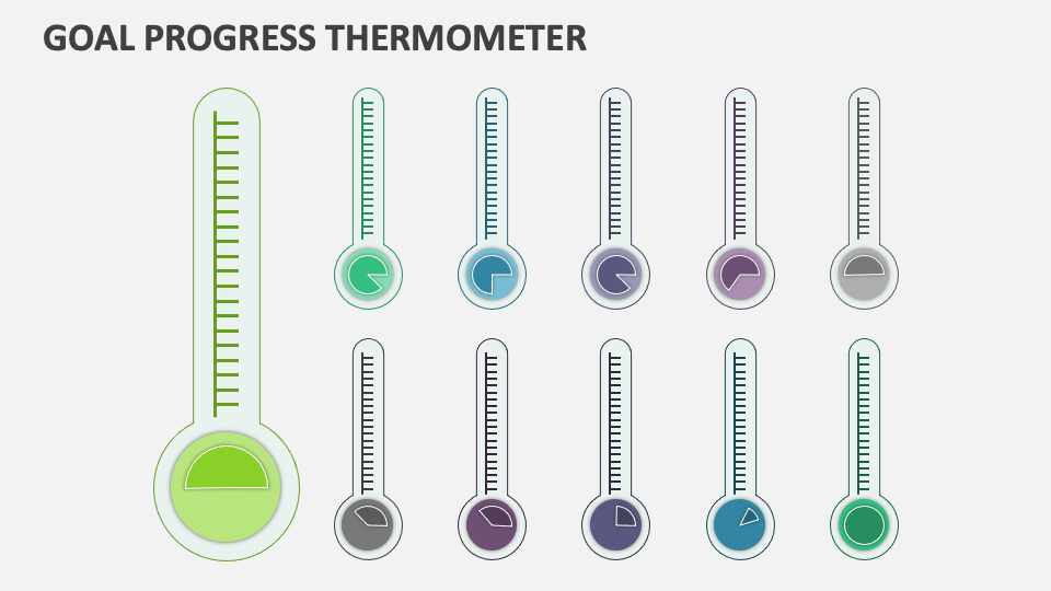 Goal Progress Thermometer PowerPoint and Google Slides Template - PPT Slides