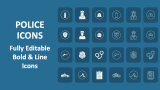 Police Icons for Google Slides and PowerPoint