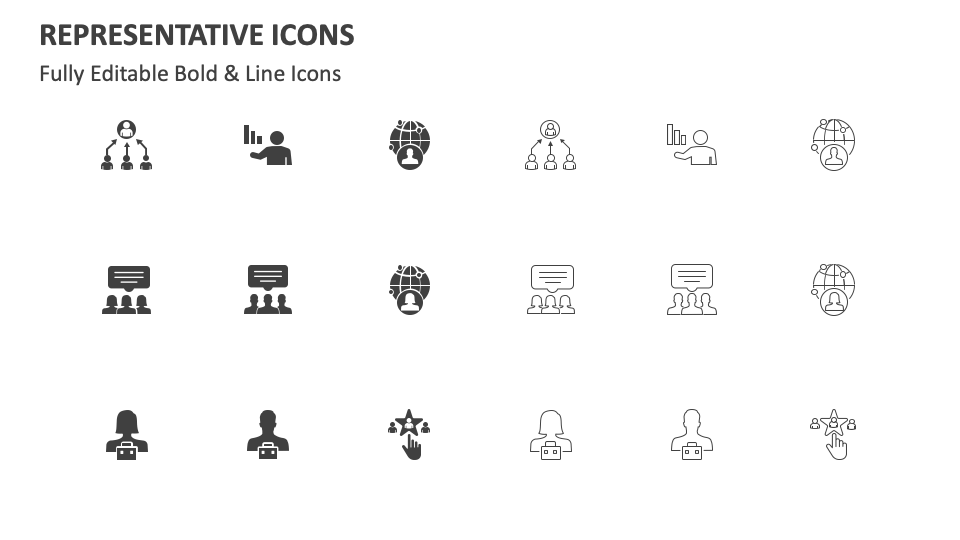 Representative Icons for Google Slides and PowerPoint