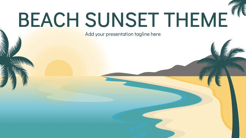 Free Beach Sunset Theme for Google Slides and PowerPoint