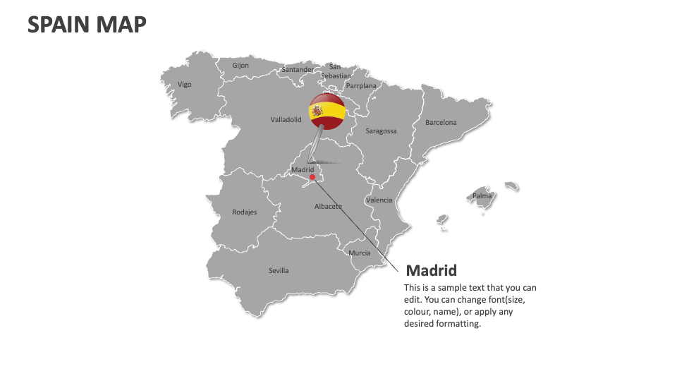 Spain Map for Google Slides and PowerPoint - PPT Slides