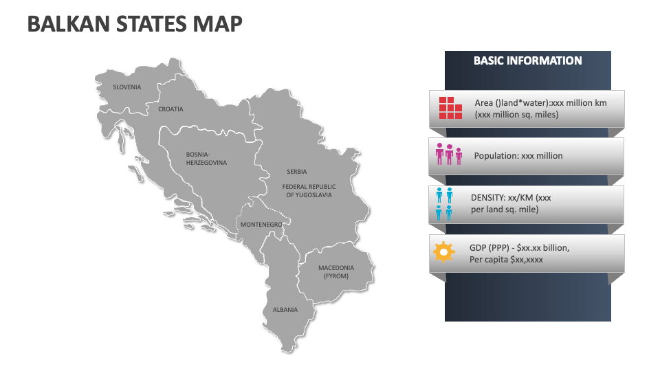 Balkan States map for Google Slides and PowerPoint - PPT Slides