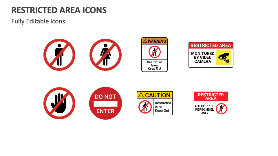 Restricted Area Icons for Google Slides and PowerPoint