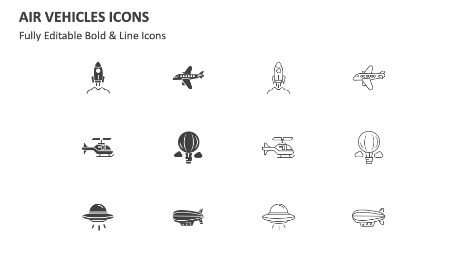 Air Vehicles Icons for PowerPoint and Google Slides - PPT Slides
