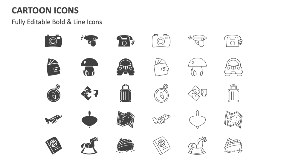 Cartoon Icons for PowerPoint and Google Slides - PPT Slides