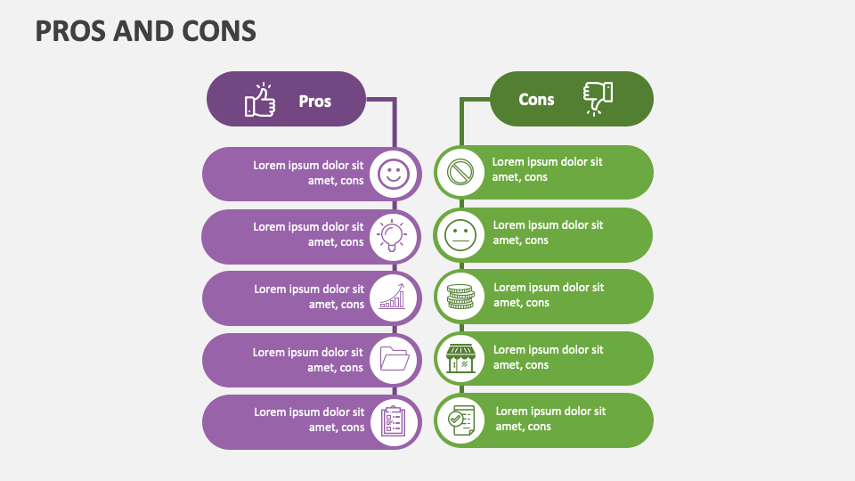 Pros and Cons Template for PowerPoint and Google Slides - PPT Slides