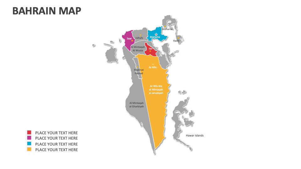 Bahrain Map for Google Slides and PowerPoint - PPT Slides