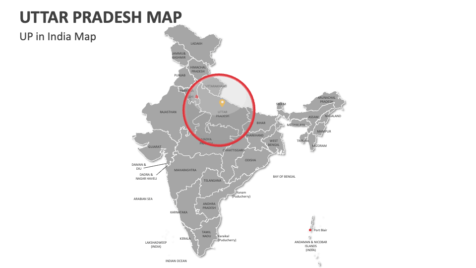 Uttar Pradesh Map for Google Slides and PowerPoint - PPT Slides
