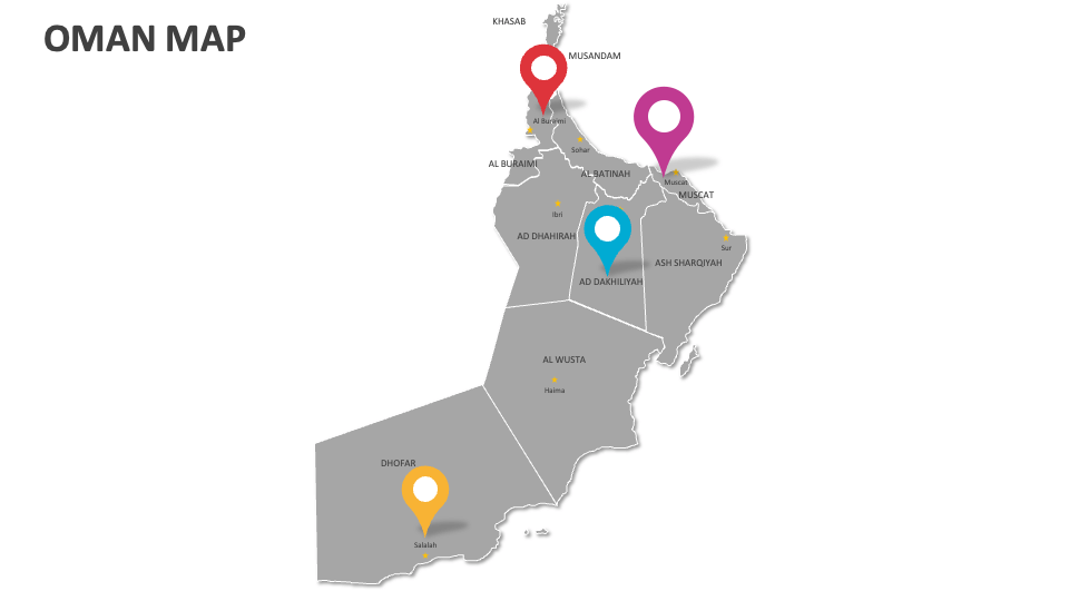 Oman Map for Google Slides and PowerPoint - PPT Slides