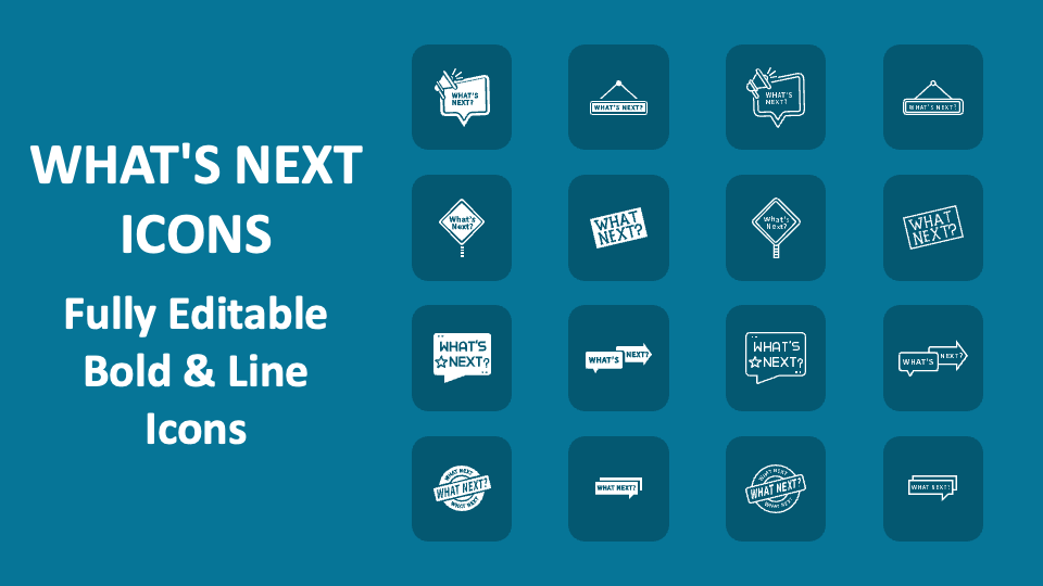 Whats Next Icons for Google Slides and PowerPoint