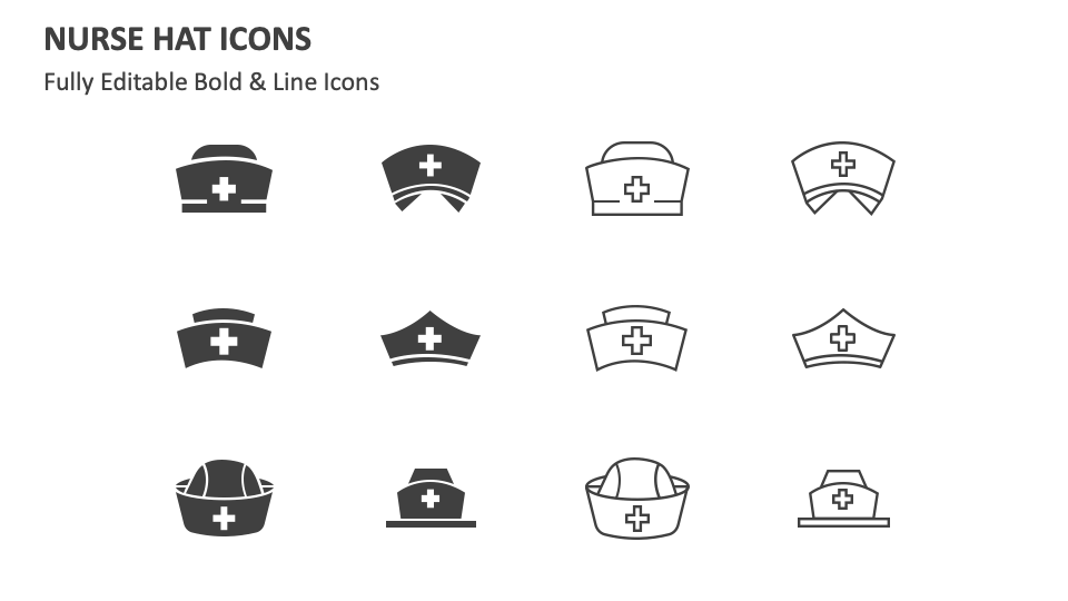Nurse Hat Icons for PowerPoint and Google Slides - PPT Slides