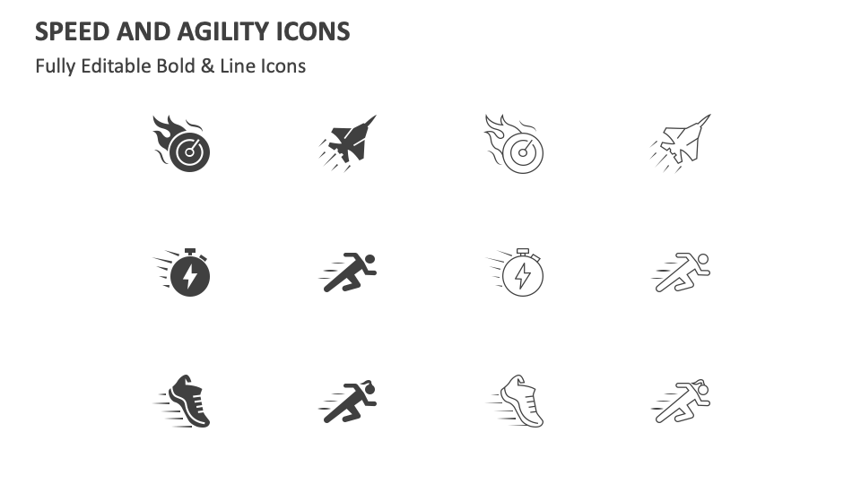 Speed And Agility Icons for PowerPoint and Google Slides - PPT Slides