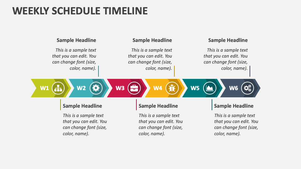 Weekly Schedule Timeline PowerPoint and Google Slides Template - PPT Slides