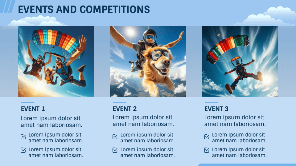 Free Skydiving Presentation Theme for Google Slides and PowerPoint