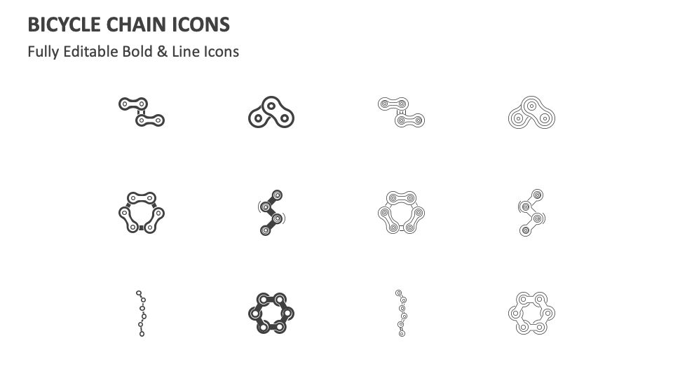 Bicycle Chain Icons for Google Slides and PowerPoint