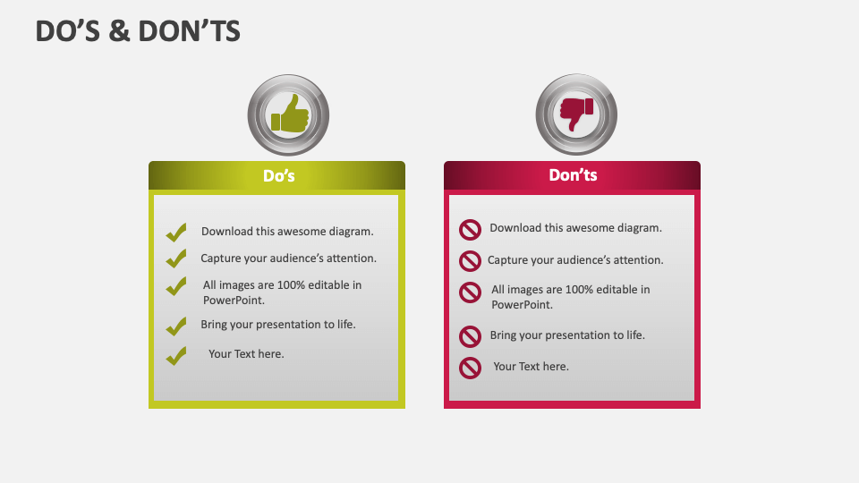 Do's and Don’ts Template for PowerPoint and Google Slides - PPT Slides