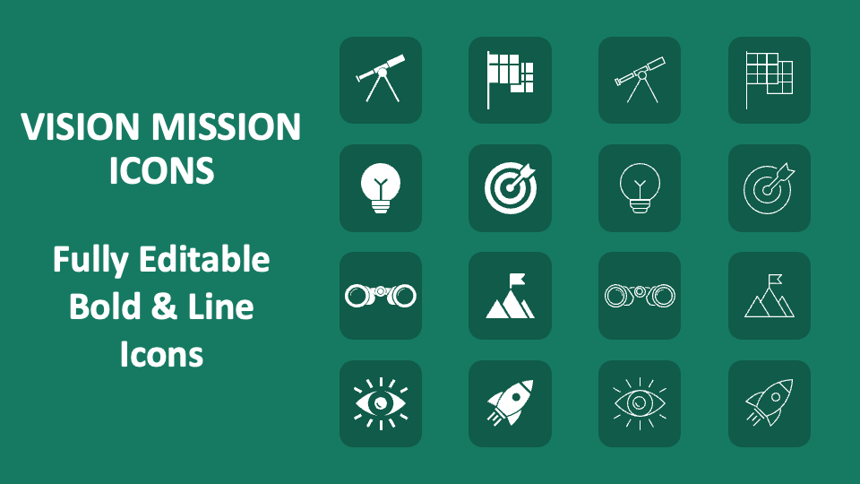 Vision Mission Icons for Google Slides and PowerPoint