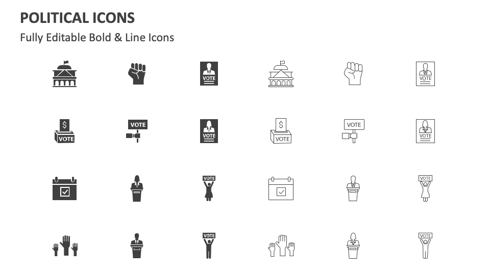 Political Icons for PowerPoint and Google Slides - PPT Slides