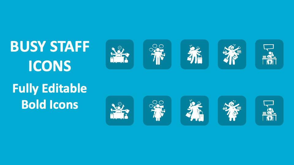 Busy Staff Icons for Google Slides and PowerPoint