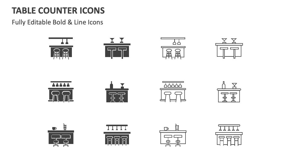 Table Counter Icons for Google Slides and PowerPoint