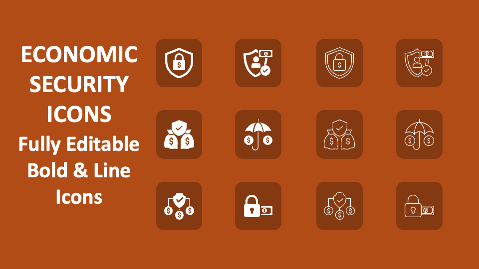 Economic Security Icons for Google Slides and PowerPoint