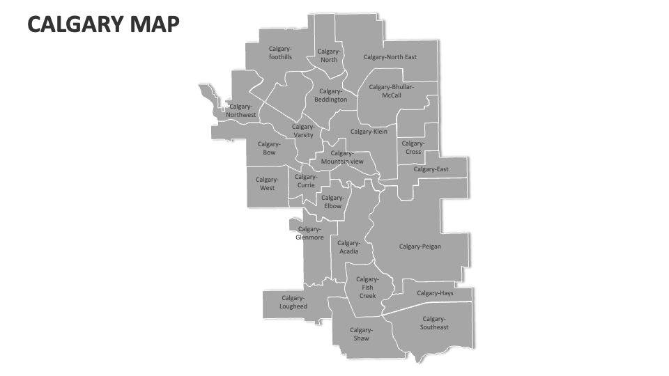 Calgary Map for Google Slides and PowerPoint - PPT Slides