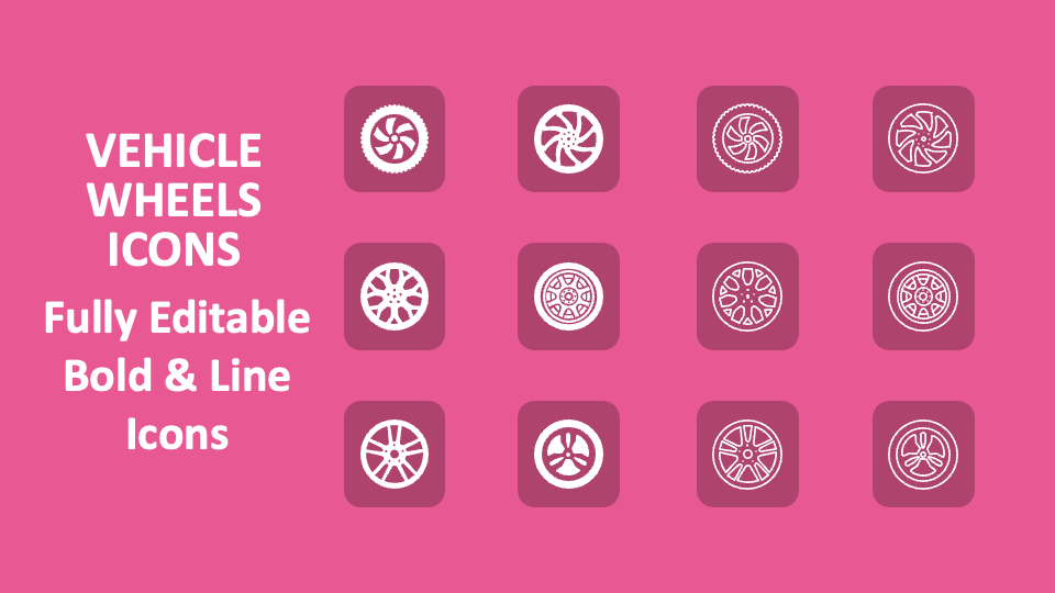 Vehicle Wheels Icons for Google Slides and PowerPoint