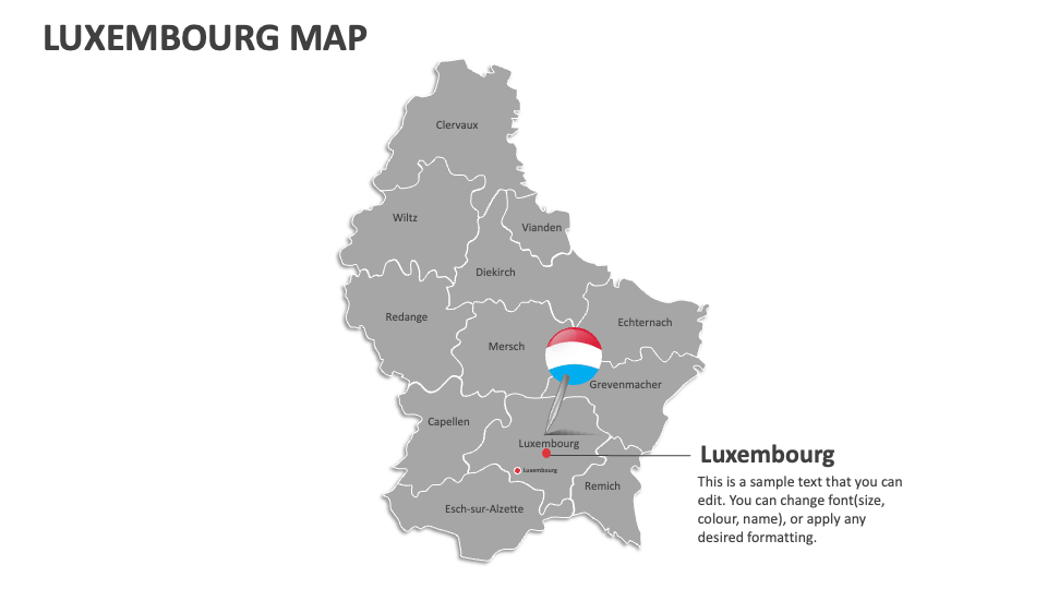 Luxembourg Map for Google Slides and PowerPoint - PPT Slides