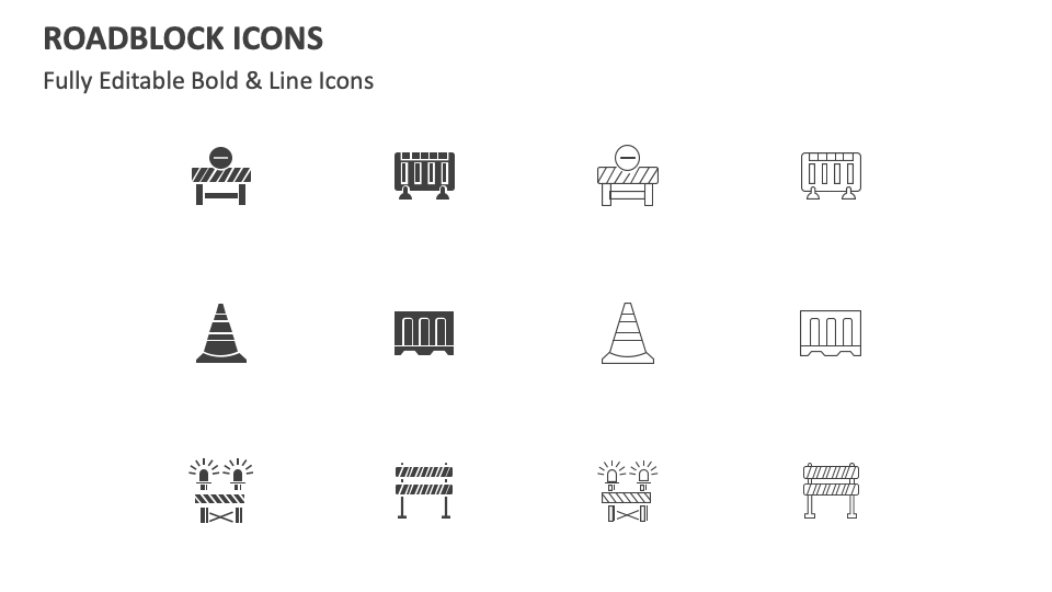 Roadblock Icons for Google Slides and PowerPoint
