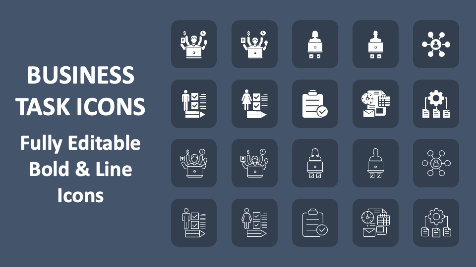 Business Task Icons for Google Slides and PowerPoint