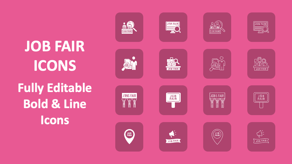 Job Fair Icons for Google Slides and PowerPoint
