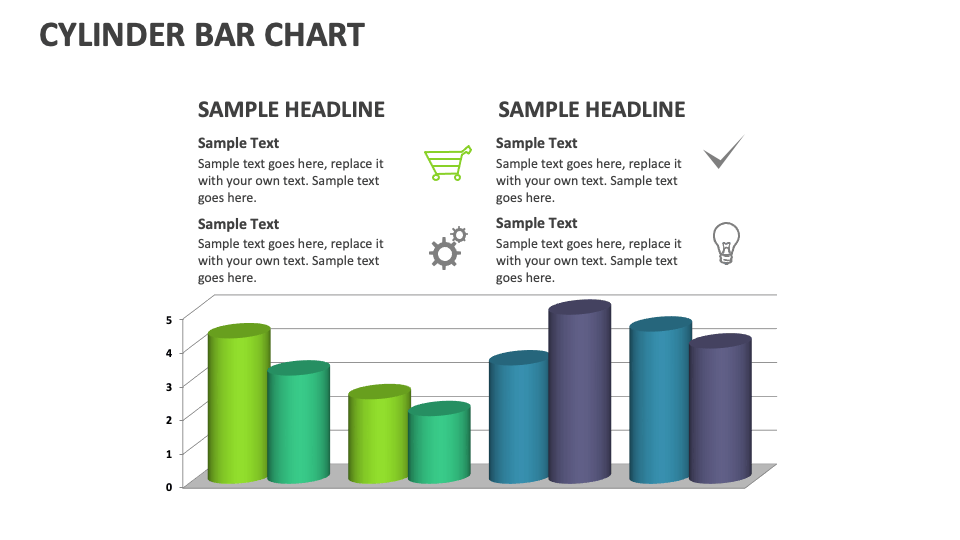 Cylinder Bar Chart for PowerPoint and Google Slides - PPT Slides