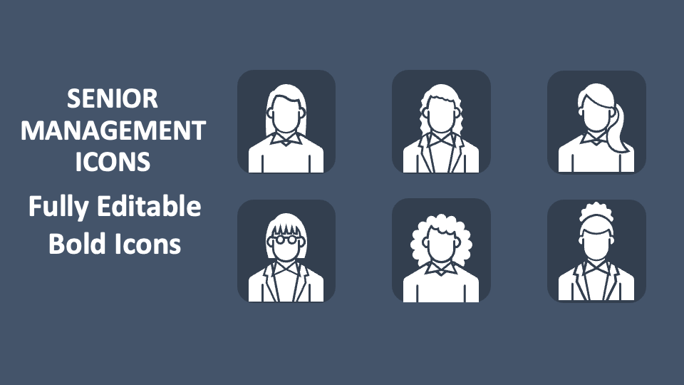 Senior Management Icons for Google Slides and PowerPoint