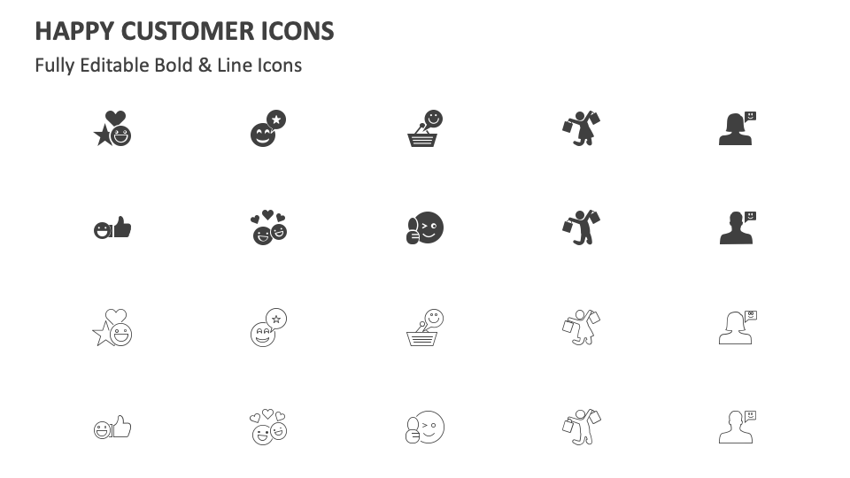 Happy Customer Icons for Google Slides and PowerPoint