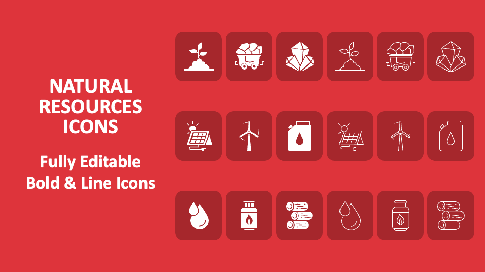 Natural Resources Icons for PowerPoint and Google Slides - PPT Slides