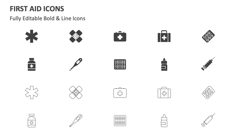 First Aid Icons for Google Slides and PowerPoint