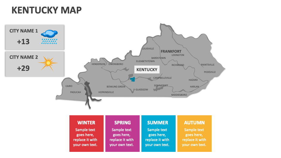 Kentucky Map for Google Slides and PowerPoint - PPT Slides