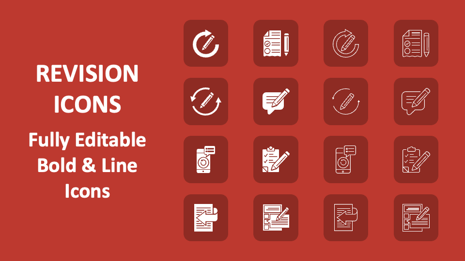 Revision Icons for Google Slides and PowerPoint