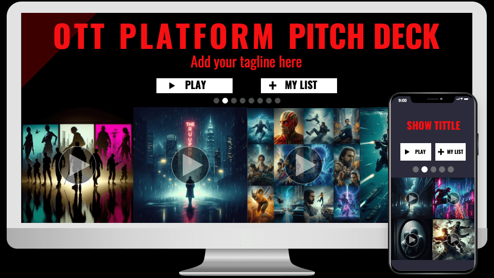 OTT Platform Pitch Deck for PowerPoint and Google Slides - PPT Slides