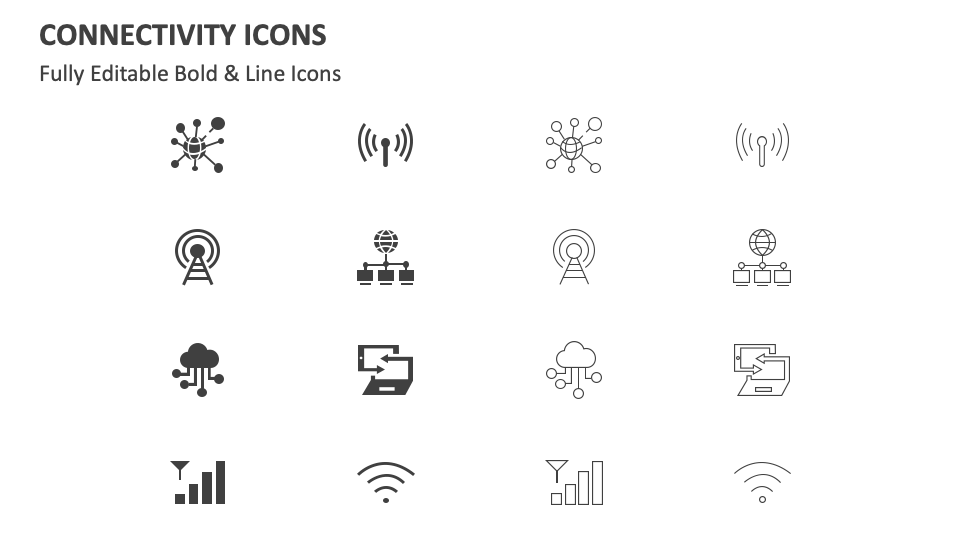 Connectivity Icons for Google Slides and PowerPoint