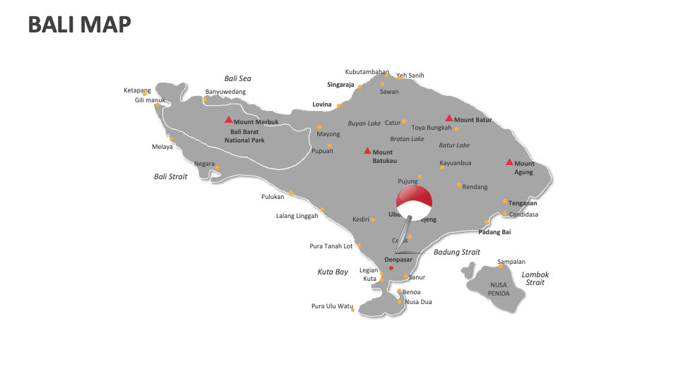 Bali Map for Google Slides and PowerPoint - PPT Slides