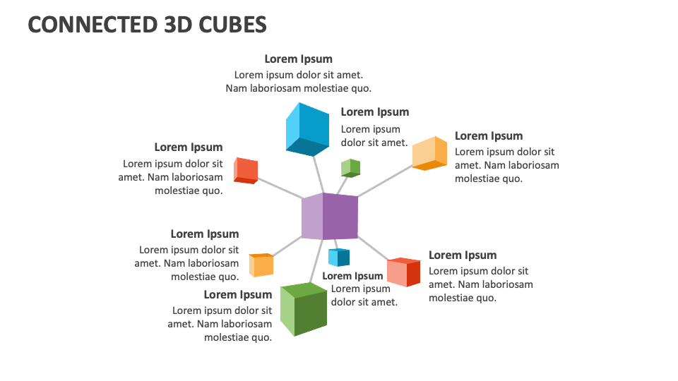 Connected 3D Cubes for PowerPoint and Google Slides - PPT Slides